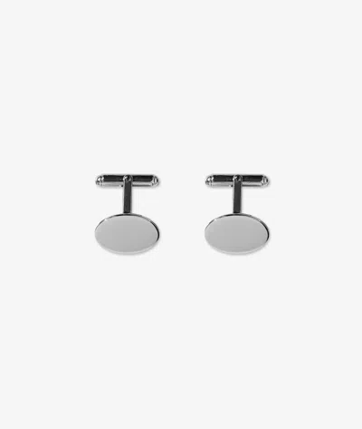 Larusmiani Oval Plain Cufflinks Cufflinks In Silver | ModeSens