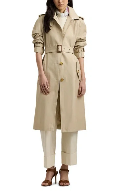 Ralph Lauren Lauren Belted Water Resistant Trench Coat In Explorer Sand | ModeSens