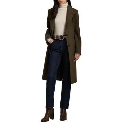 Ralph Lauren Lauren Herringbone Wool Coat In Loden/brown Hb Ralph Lauren Lauren Herringbone Wool Coat In Loden/brown Hb