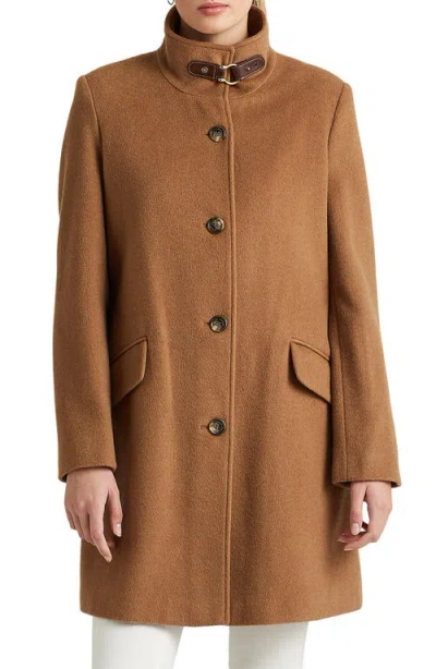 Ralph Lauren Lauren Tab Front Wool Blend Coat In New Vicuna Brown ...