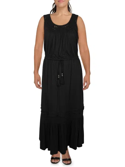 Ralph Lauren Womens Crochet Tiered Maxi Dress In Black | ModeSens