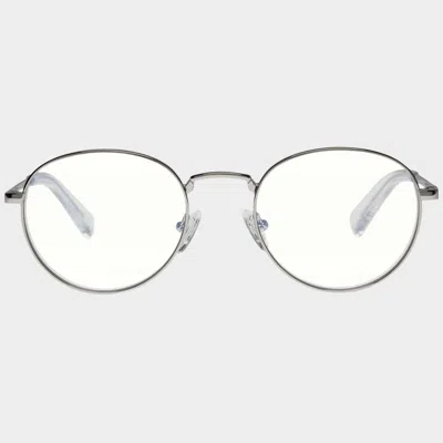 Le Specs Lost Legacy In Blue Light Silver Glasses | ModeSens