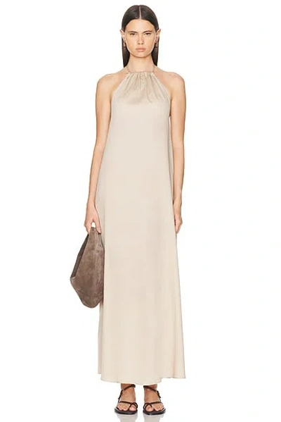 Leset Yoko Halter Maxi Dress In Ecru | ModeSens