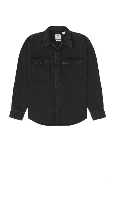Levi's Relaxed Fit Western Shirt In Cava Washed Black | ModeSens