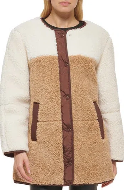 Levi's® Colorblock Reversible Quilted & Fleece Liner Jacket In Camel ...