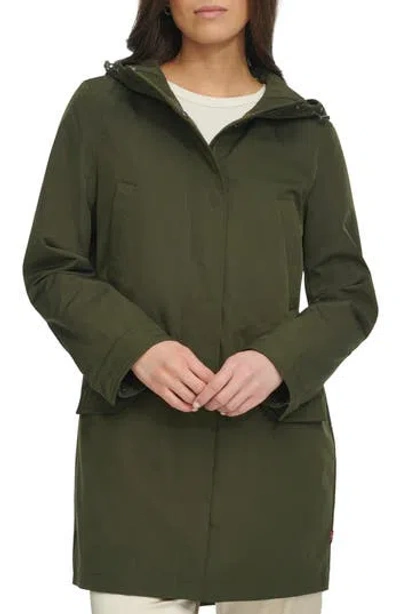 Levi's® Techy Water Resistant Fishtail Hem Hooded Jacket In Olive ...