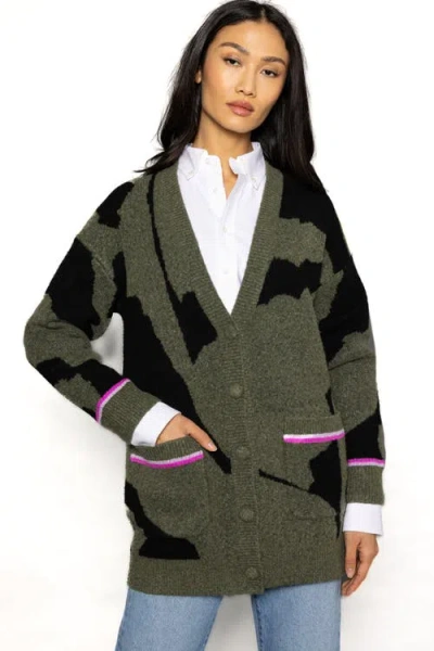 Lisa Todd Camo Cloud Cardigan In Moss/black | ModeSens