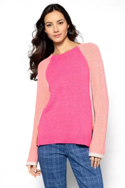Lisa Todd Zip Me Sweater In Neon Pink Combo | ModeSens