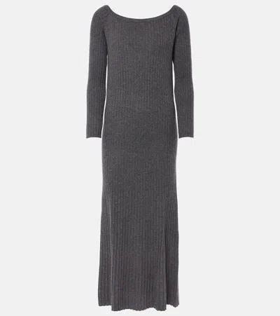 Lisa Yang Nari Ribbed-knit Cashmere Midi Dress In Graphite | ModeSens