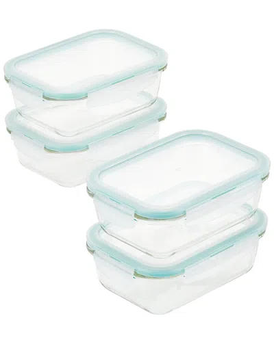 Lock & Lock Locknlock Set Of 4 Performance Glass Rectangular Food ...