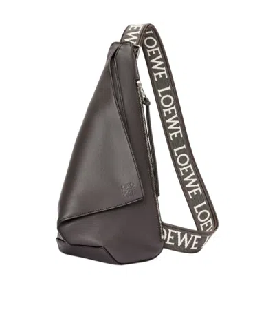 Loewe Anton Sling Zipper Shoulder Bag In Black | ModeSens