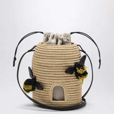 Loewe Beehive Basket Bag In Raffia And Leather In Beige | ModeSens