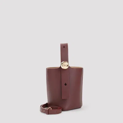 Loewe Black Pebble Mini Calf Leather Bucket Bag In Red | ModeSens