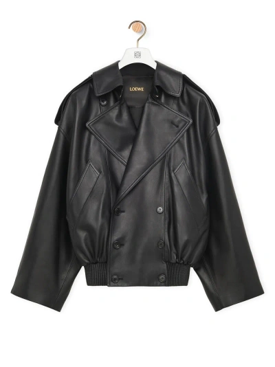 Loewe Leather Balloon Jacket In Black | ModeSens