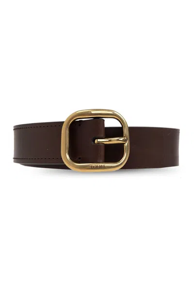 Loewe Round Soft Logo Engraved Belt In Brown | ModeSens