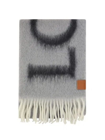 Loewe Logo Wool And Mohair Scarf In Multicolor | ModeSens
