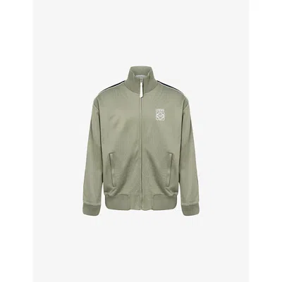 Loewe Mens Khaki Green Monogram High-neck Woven Tracksuit Jacket | ModeSens