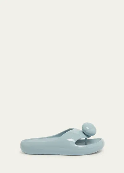 Loewe Pebble Foam Toe-post Slide Sandals In Light Blue | ModeSens