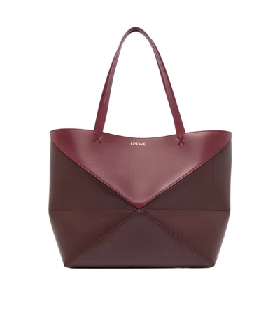 Loewe Puzzle Fold Shoulder Bag In Red | ModeSens