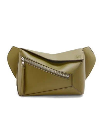 Loewe Small Puzzle Edge Classic Calfskin Bag In Green | ModeSens