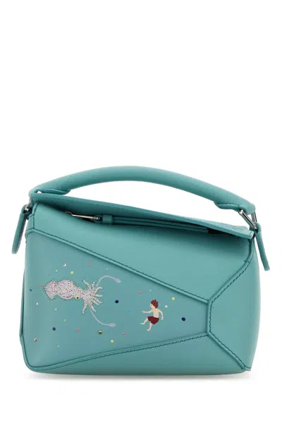 Loewe Women Light-blue Leather X Suna Fujita Squid Mini Puzzle Handbag ...