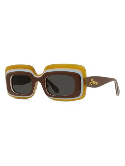Loewe X Paula's Ibiza 47mm Rectangular Sunglasses In Brown Multi Dark ...