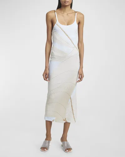 Loewe Knit Rope Print Maxi Dress In Blue Multi | ModeSens