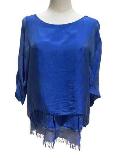 Lola Made In Italy Women's Layered Silk Viscose Blend Blouse In Blue ...