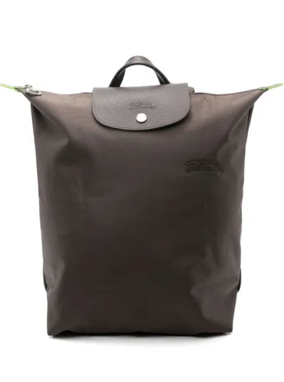 Longchamp Le Pliage Backpack With Logo Engraved On Front In Leather ...