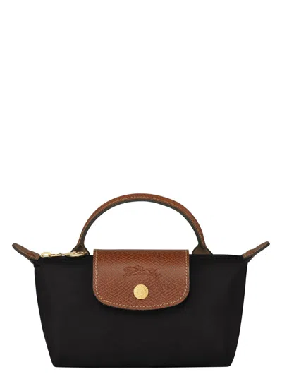 Longchamp Le Pliage Original Black Mini Bag With Logo Engraved On The ...