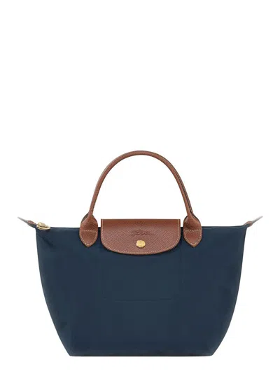 Longchamp 'le Pliage S' Blue Handbag With Engraved Logo | ModeSens