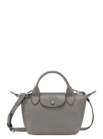 Longchamp 'le Pliage Xtra' Grey Shoulder Bag With Engraved Logo On The ...