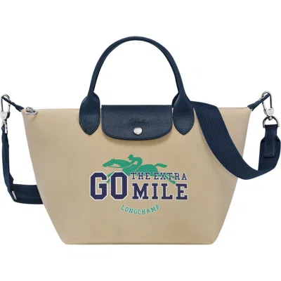 Longchamp Small Le Pliage Team Cotton Canvas Crossbody Bag In Beige ...