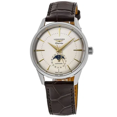 Longines Flagship Heritage Moonphase Automatic Silver Dial Leather ...