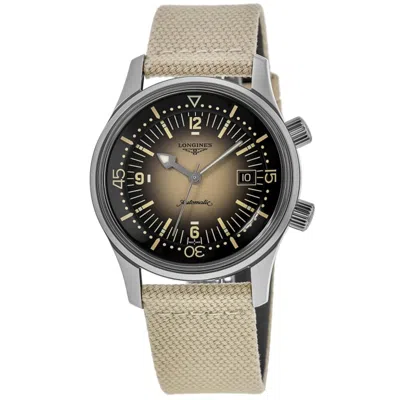 Longines Legend Diver Beige Dial Fabric Strap Men's Watch | ModeSens