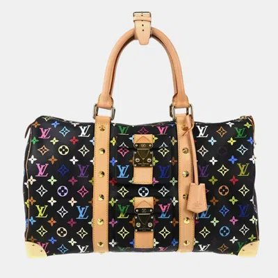 Pre-owned Louis Vuitton Black Monogram Multicolor Speedy 45 Handbag ...