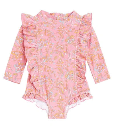 Louise Misha Baby Aurelie Floral Rashguard Swimsuit In Pink Mallow ...