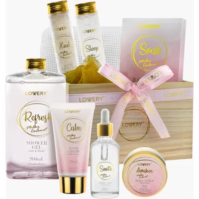 Lovery Milky Coconut Luxury Home Spa Gift Basket In Pink/gold | ModeSens