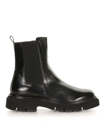 Luca Grossi Black Leather Ankle Boot | ModeSens