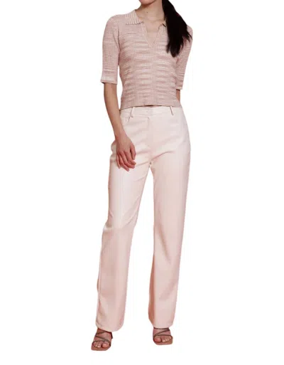Lucy Paris Adler Faux Leather Pants In Ivory In Pink | ModeSens