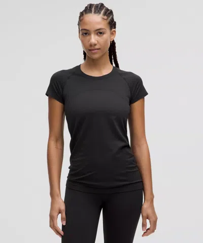 Lululemon Swiftly Tech Short-sleeve Shirt 2.0 Hip Length Glow Stripe In Black | ModeSens