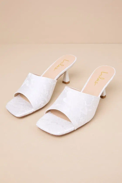 Lulus Maeler White Lace High Heel Slide Sandals | ModeSens