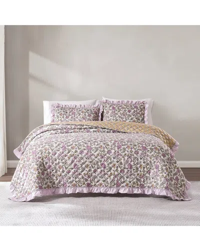 Lush Decor Lush Décor Lola Block Print Ruffle Reversible Floral Quilt ...