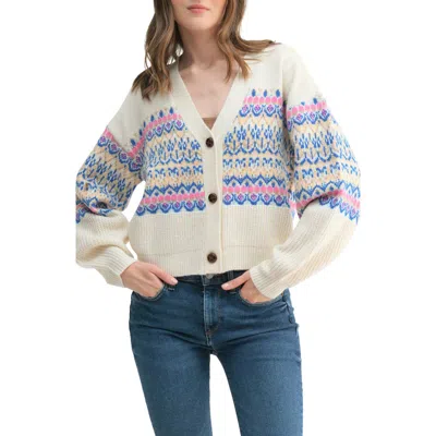 Lush Fair Isle Cardigan In Cream Multi | ModeSens