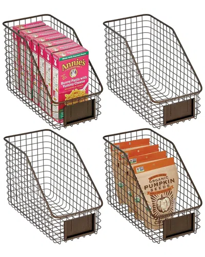 M Design Set Of 4 Slanted Basket With Tag Holder | ModeSens