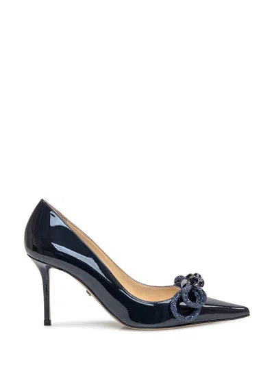Mach & Mach Double Bow Pump In Navy Blue | ModeSens