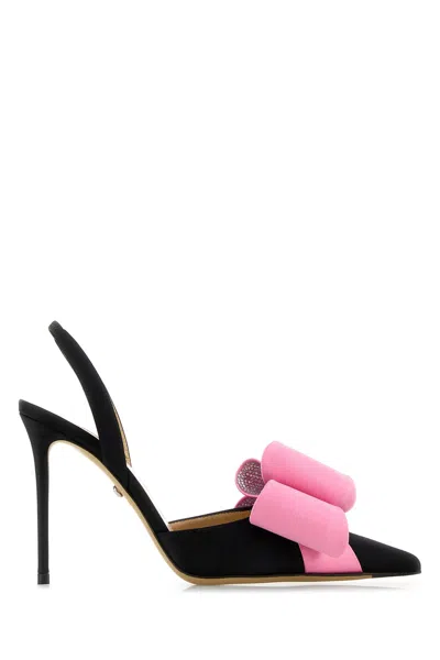Mach&mach Black Satin Le Cadeau Pumps | ModeSens