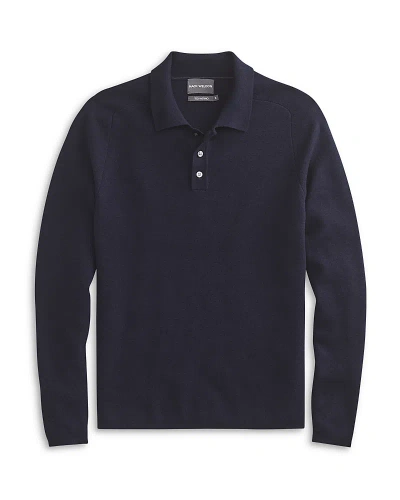 Mack Weldon Long Sleeve Polo Shirt In Total Eclipse | ModeSens