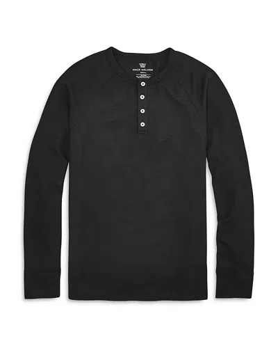 Mack Weldon Men's Warmknit Waffle Henley In True Black | ModeSens