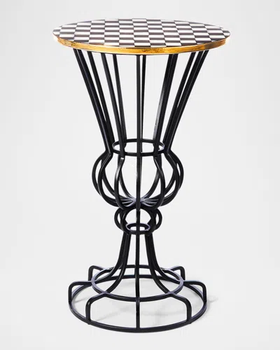 Mackenzie-childs Courtly Check Pedestal Accent Table | ModeSens